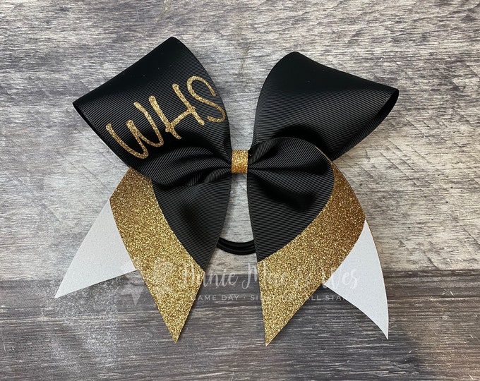 Cheer Bows Your Choice of Ribbon and Glitter Colors | Etsy