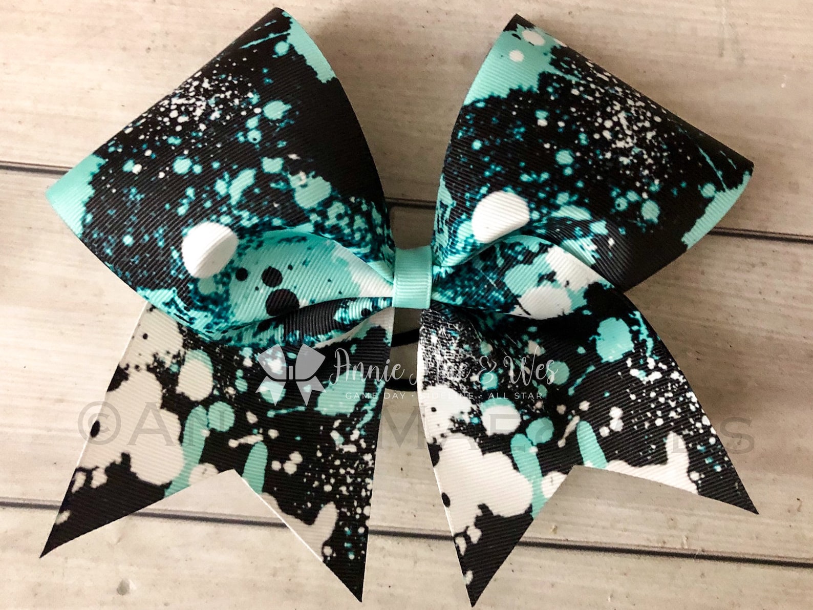 Paint Splatter Cheer Bow - Paint Splatter Cheer Bow - Black and ...