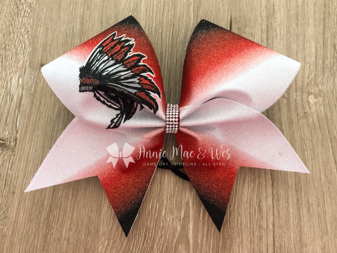 Red Cheer Bows - White, Black and Red Softball Cheer Bow - Team Cheer ...