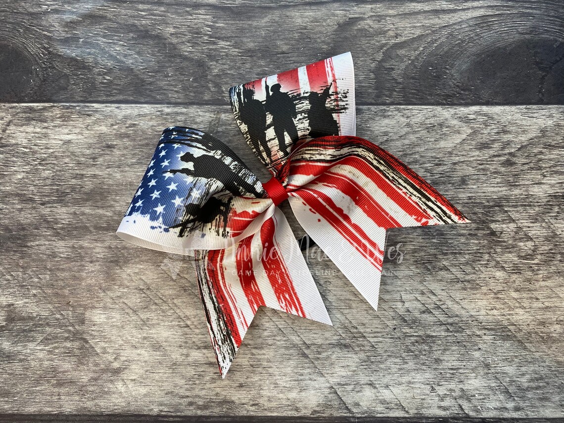 Cheer Bow Patriotic Flag Cheer Bow Cheer Bows - Etsy