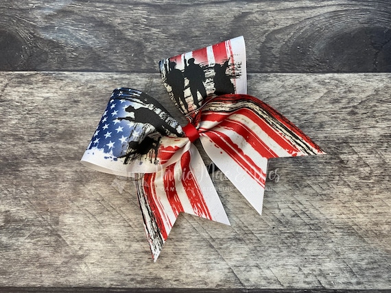 American Flag Cheer Bow
