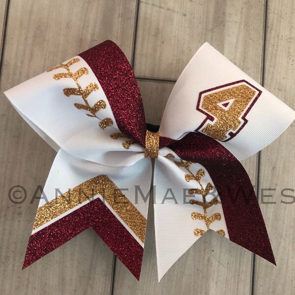 Burgundy Cheer Bow - Etsy