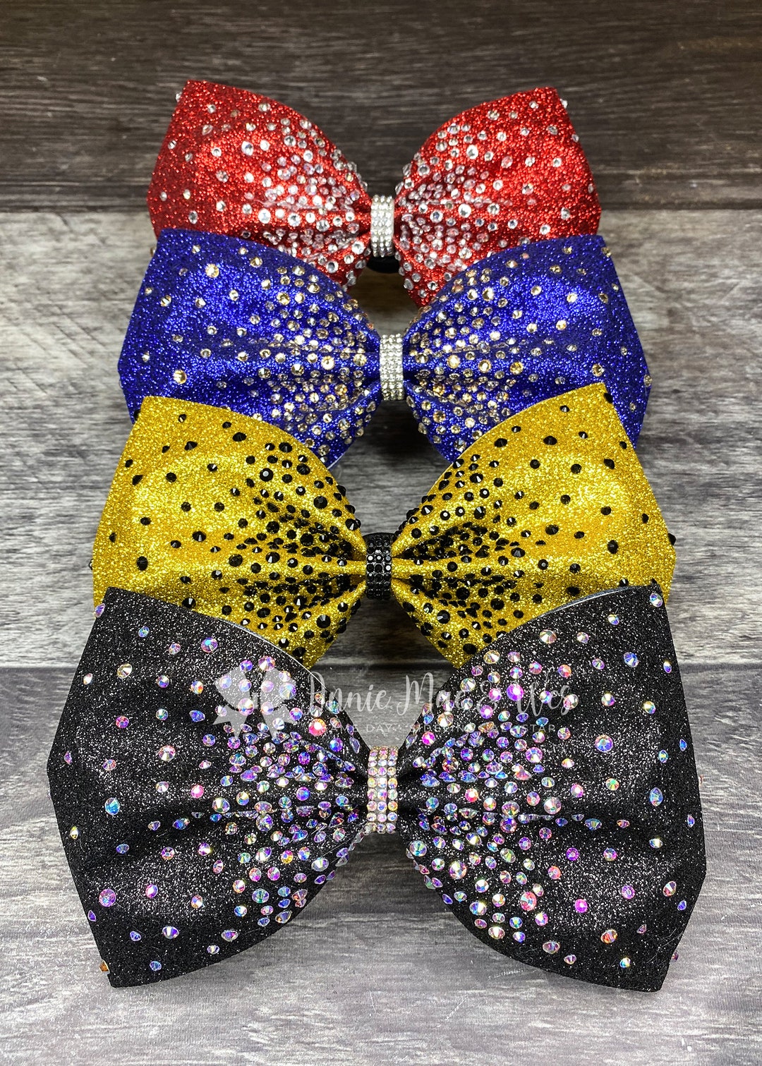 Competition Cheer Bow - Glitter and Rhinestone Bling Cheer Bow - Cheer ...