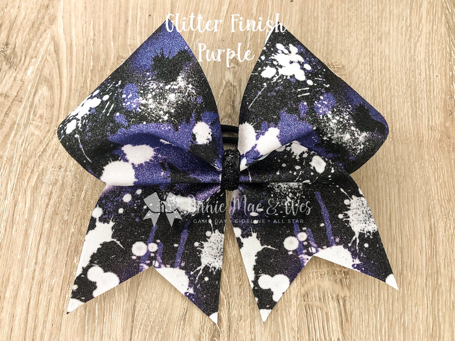 Paint Splatter Cheer Bow - Paint Splatter Cheer Bow - Black and ...