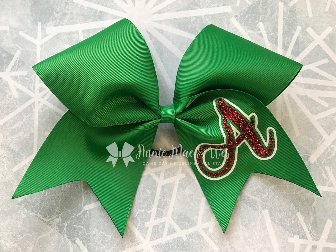Green Monogram Cheer Bow - Monogram Softball Bow - Monogram Cheer Bows ...