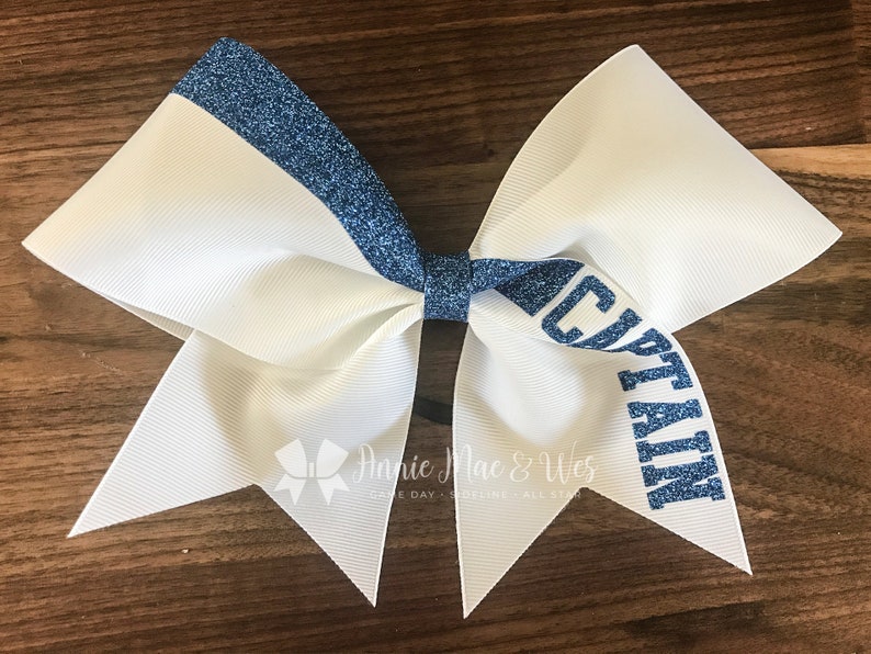 Cheer Bows Team Cheer Bows Captain Cheer Bow White Cheer | Etsy