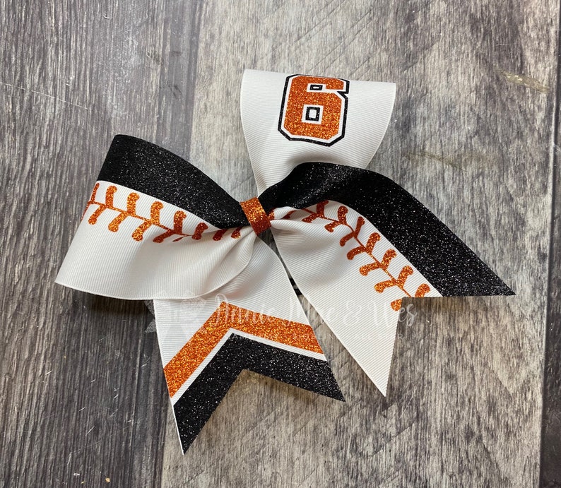 Softball Team Cheer Bow White Bow With Your Choice of 2 - Etsy