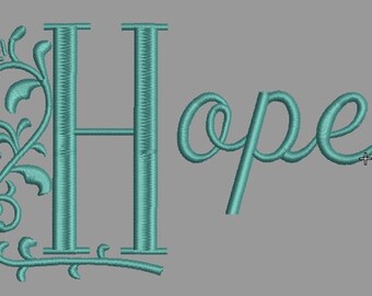 Hope Machine Embroidery Word Design 4 Sizes - Etsy