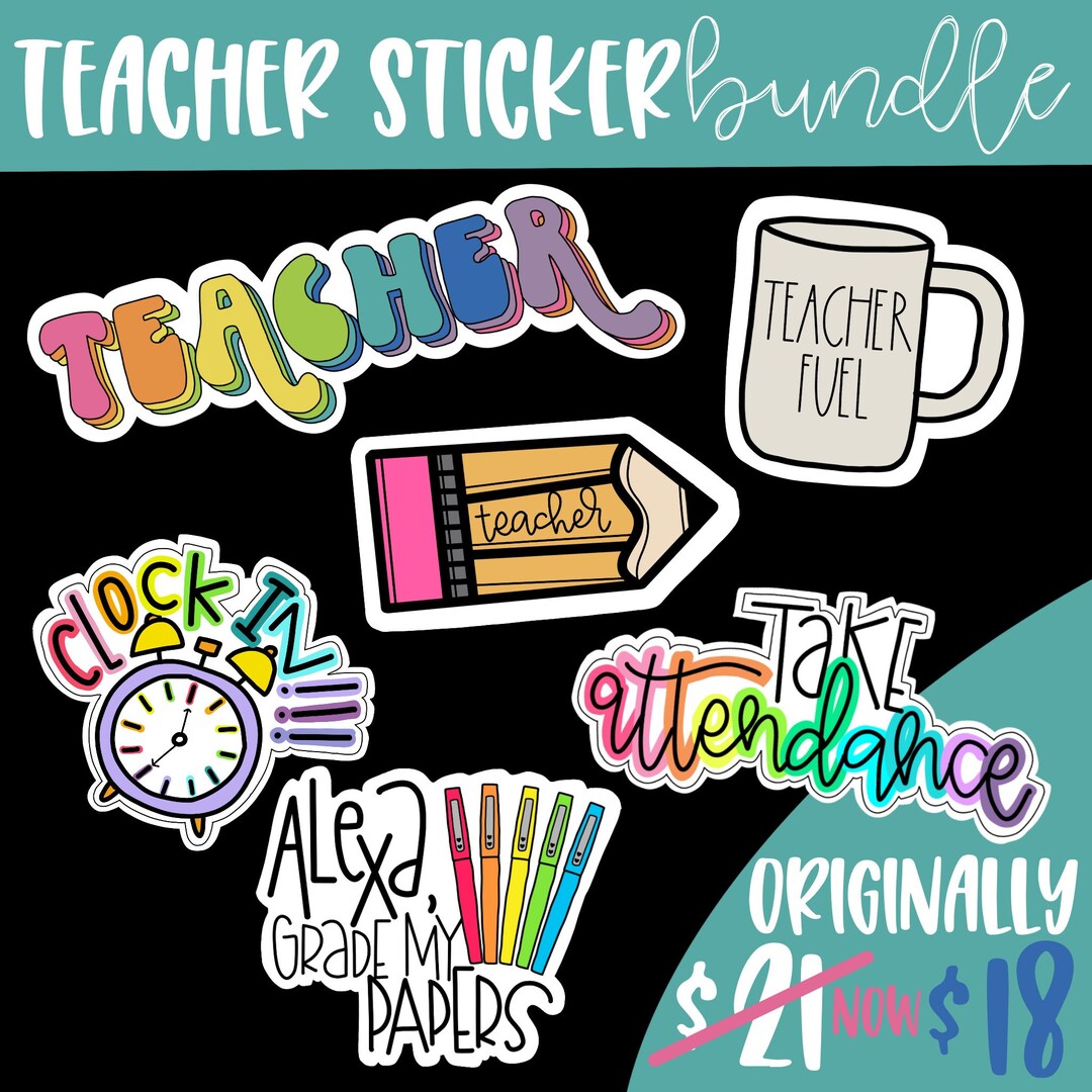 Teacher Vinyl Sticker Bundle 1 - Etsy