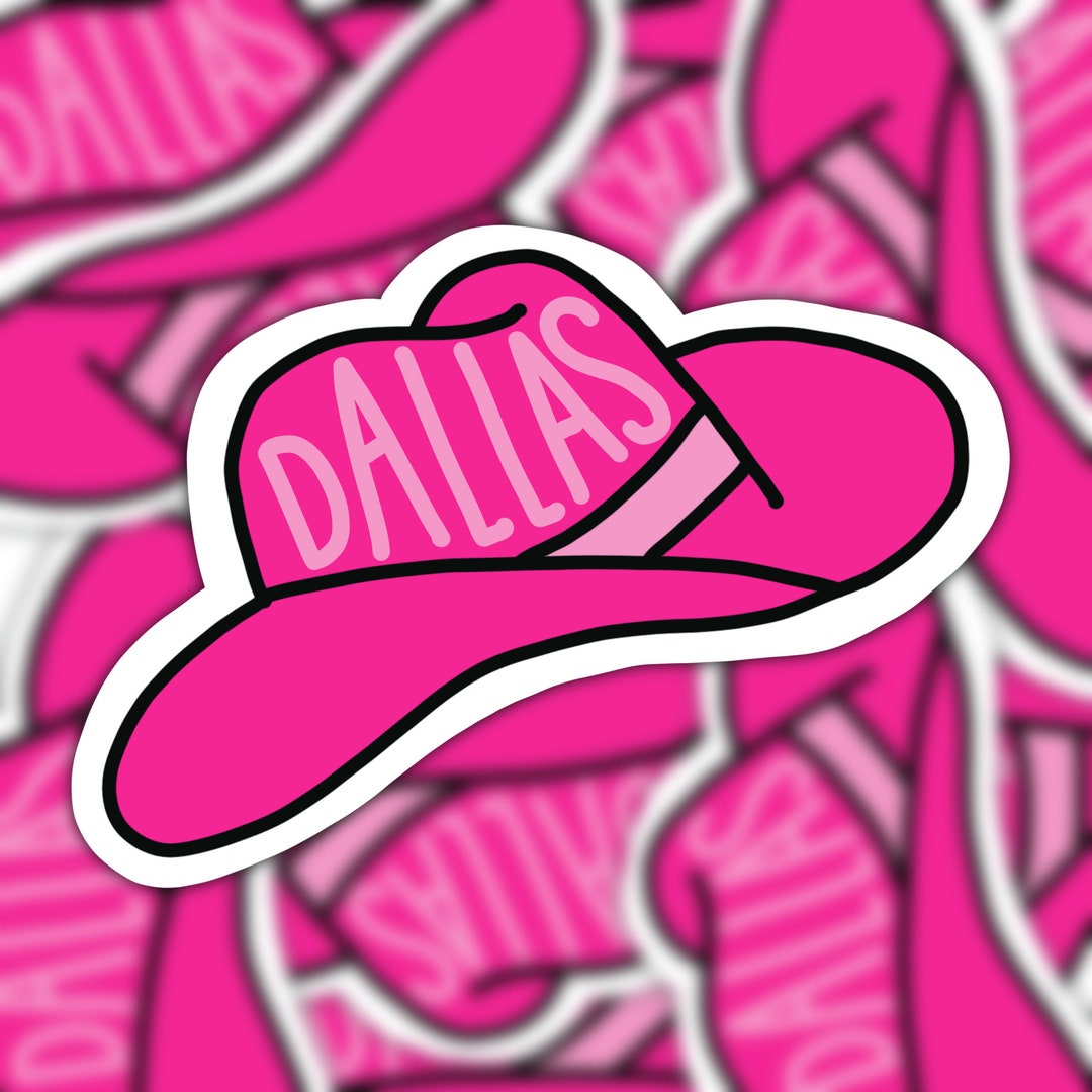Dallas Pink Cowboy Hat Vinyl Sticker - Etsy