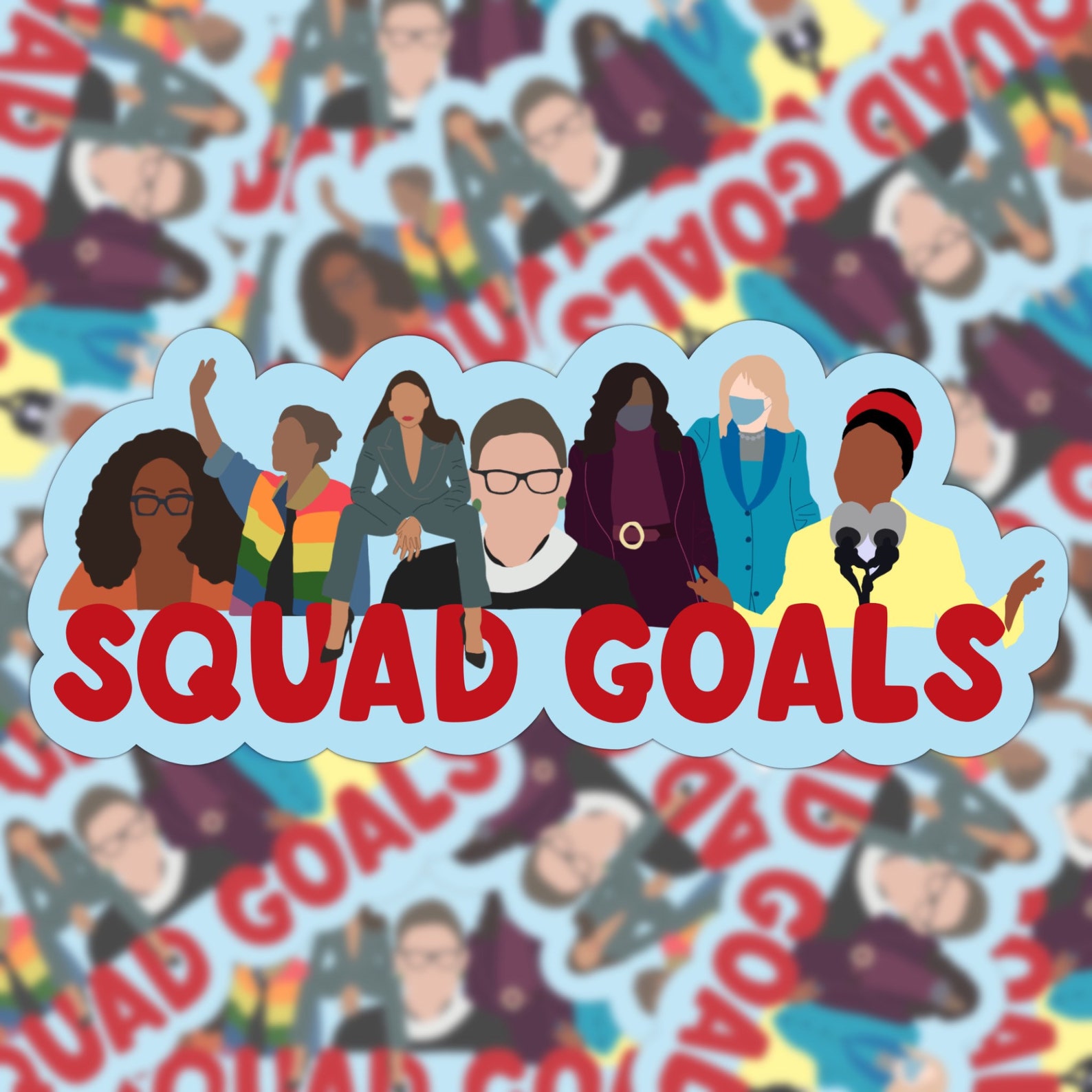 Squad Goals Strong Women Vinyl Sticker | Etsy