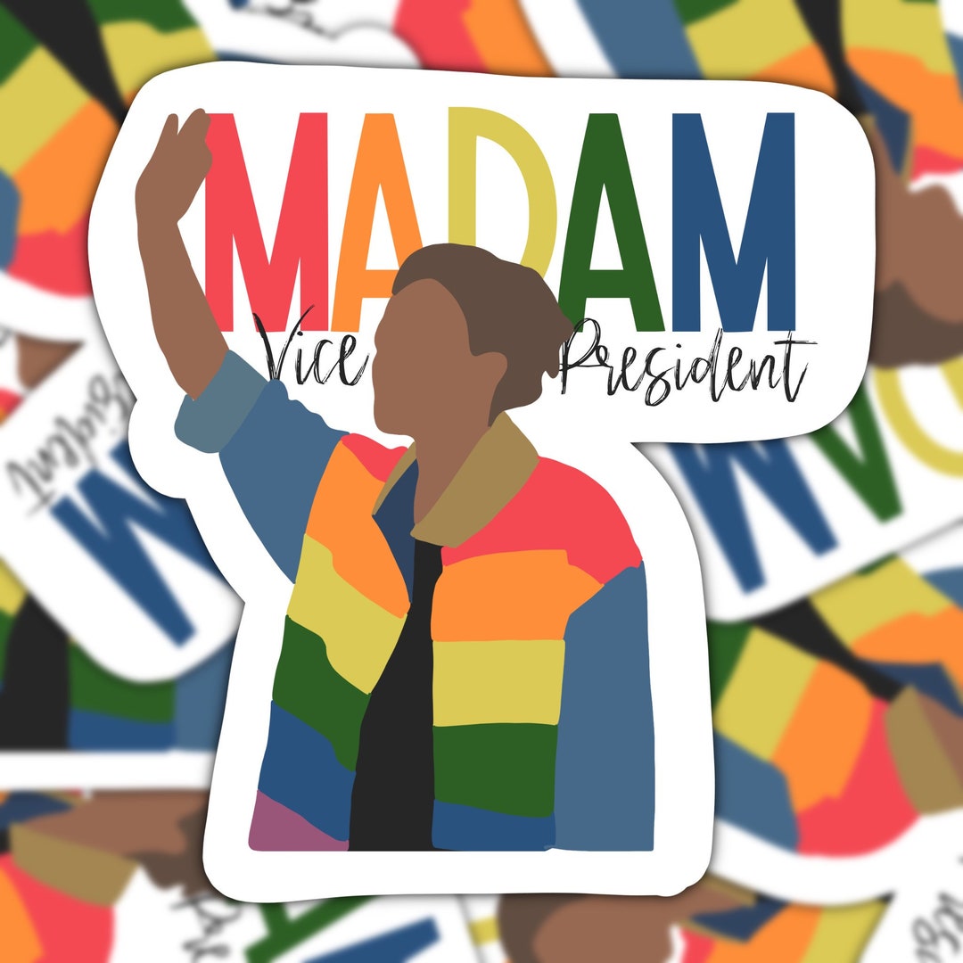 Madam Vice President Rainbow Jacket Inspired Vinyl Sticker - Etsy
