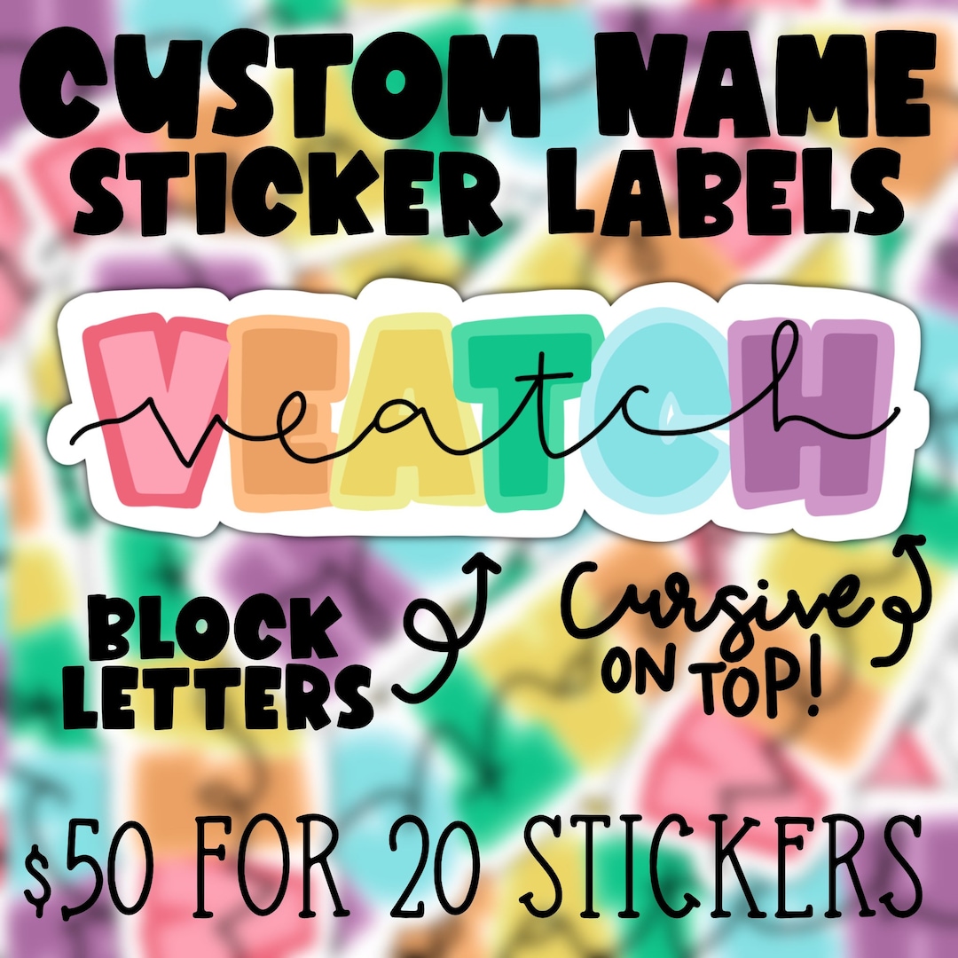 Custom Name Vinyl Sticker Labels - Etsy