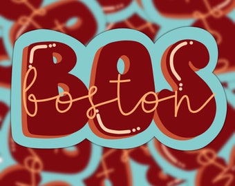 Boston Skyline Vinyl Sticker, Massachusetts, Best F'riend Gift ...