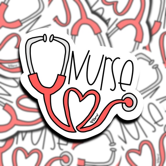 Nurse heart Stethoscope Vinyl Sticker | Etsy