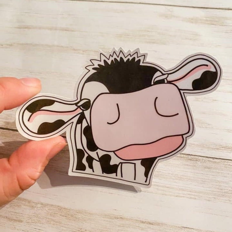 Cow Vinyl Sticker - Etsy
