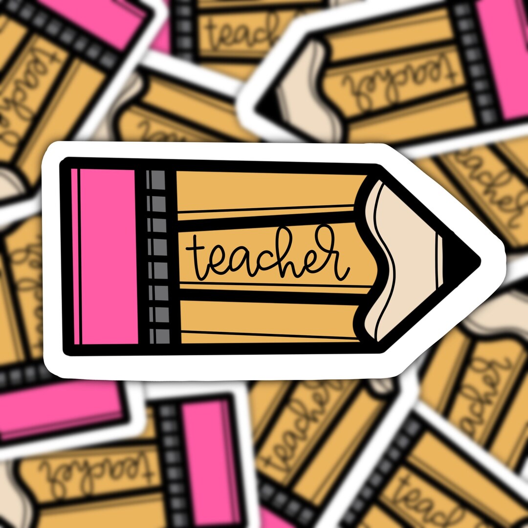 Teacher Pencil Vinyl Sticker - Etsy
