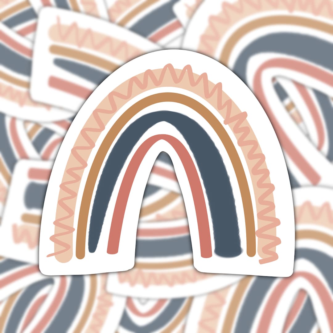 Boho Rainbow Vinyl Sticker - Etsy