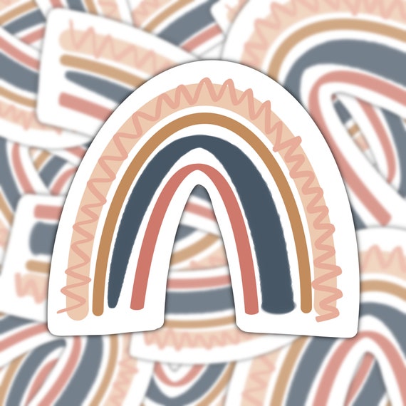 Boho Rainbow Vinyl Sticker | Etsy