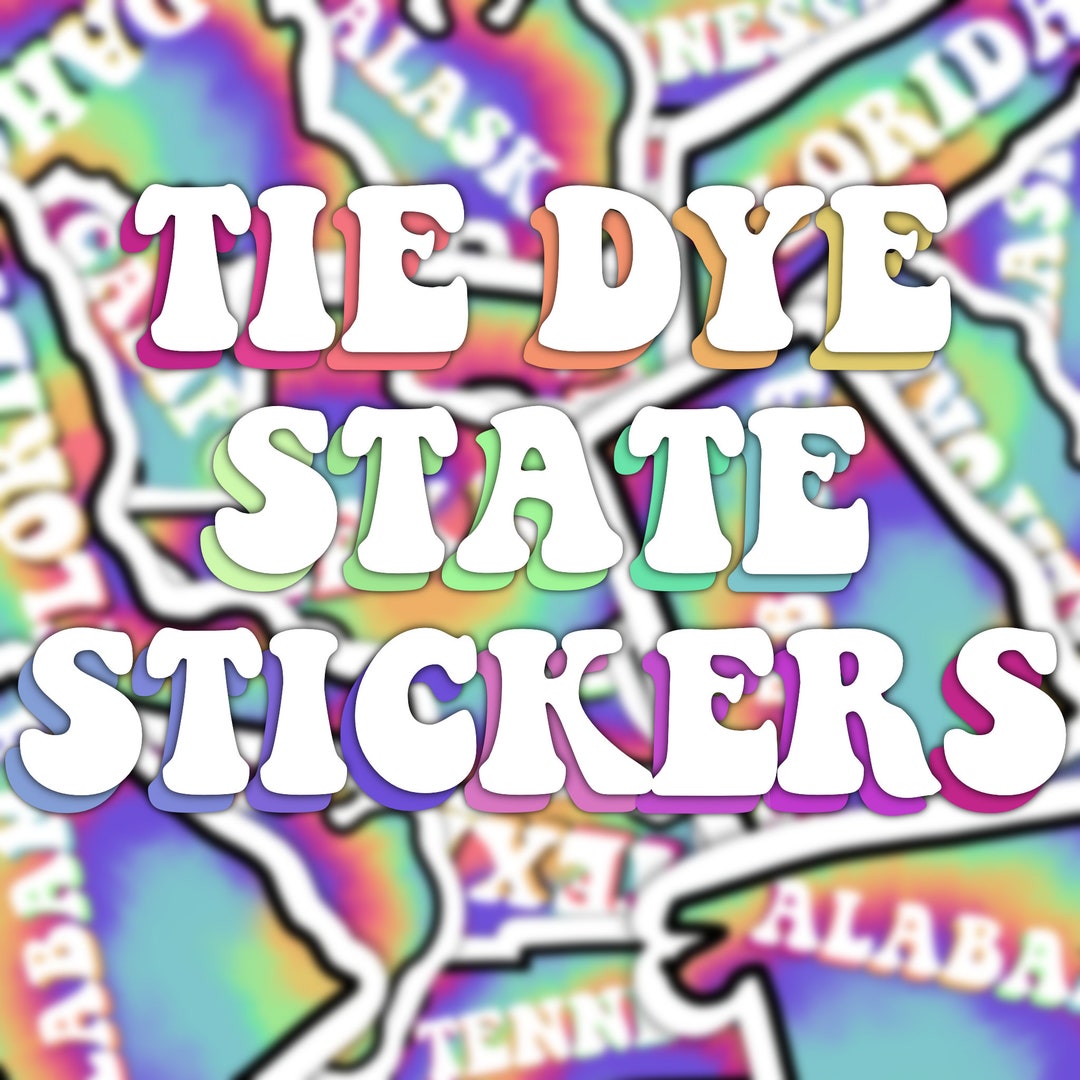 Tie Dye State Stickers - Etsy