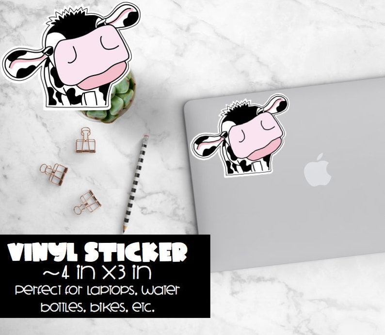Cow Vinyl Sticker - Etsy