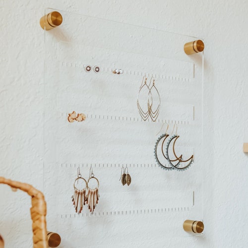 Wall Mounted Earring Organizer Earring Holder Jewelry - Etsy