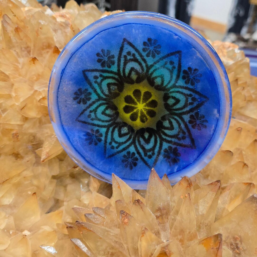 Fused Glass Mandala Trinket, Smudging, Decorative Dish, Bowl, Handmade ...