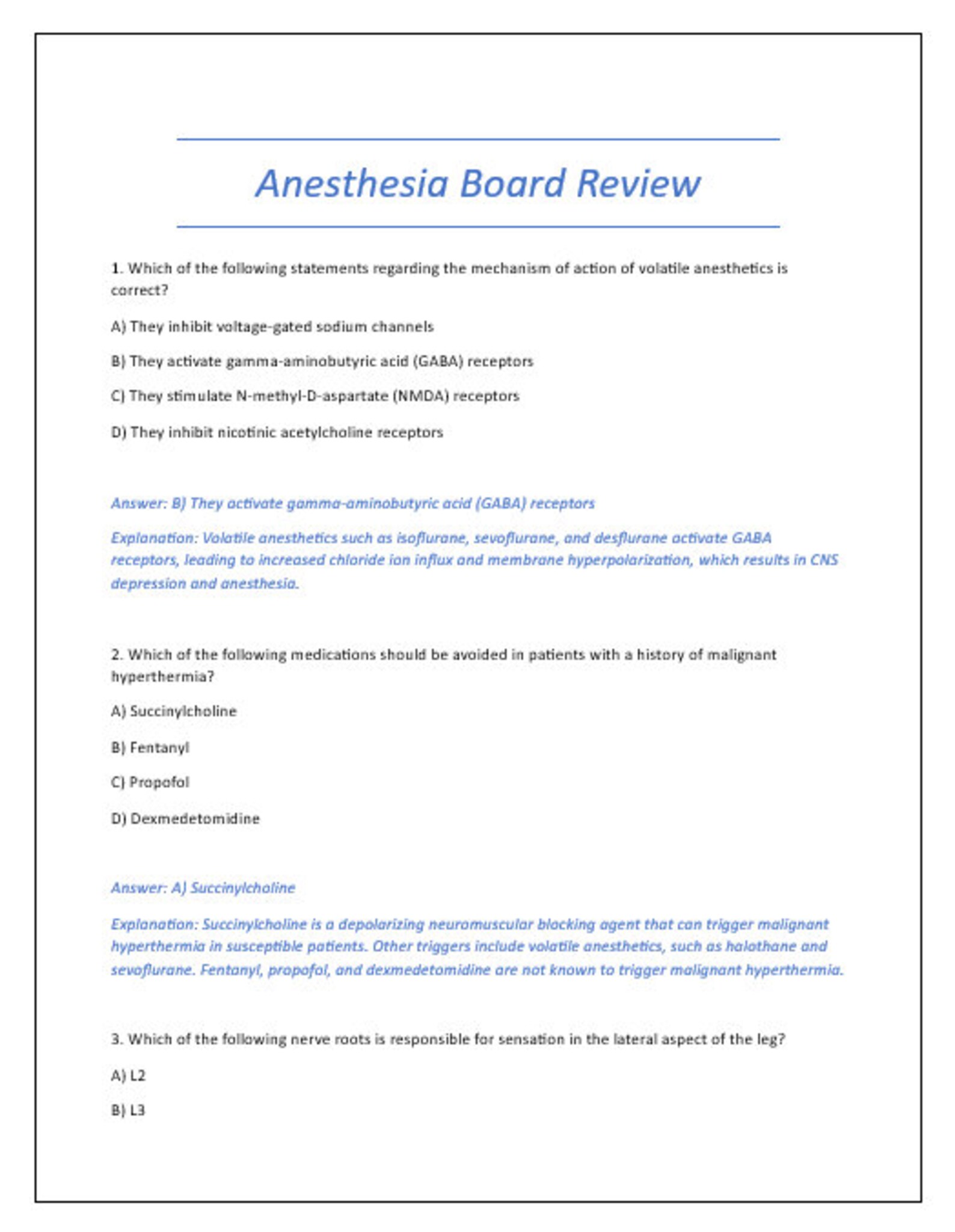 Anesthesia Board Review - Etsy