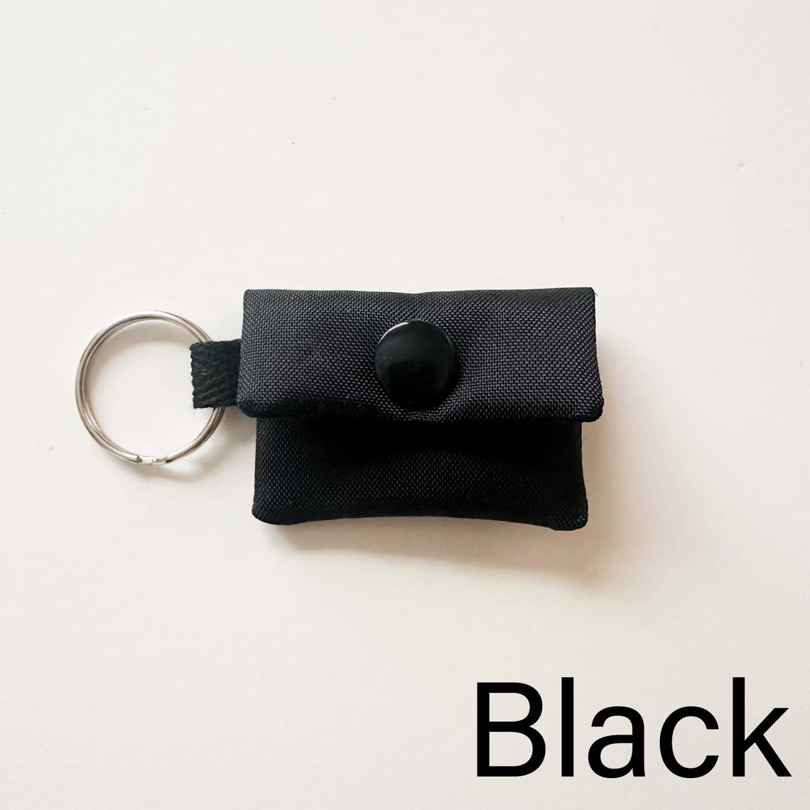 Handmade Nylon Micro Pouch: Solid Color Mini Bag With Keyring - Etsy