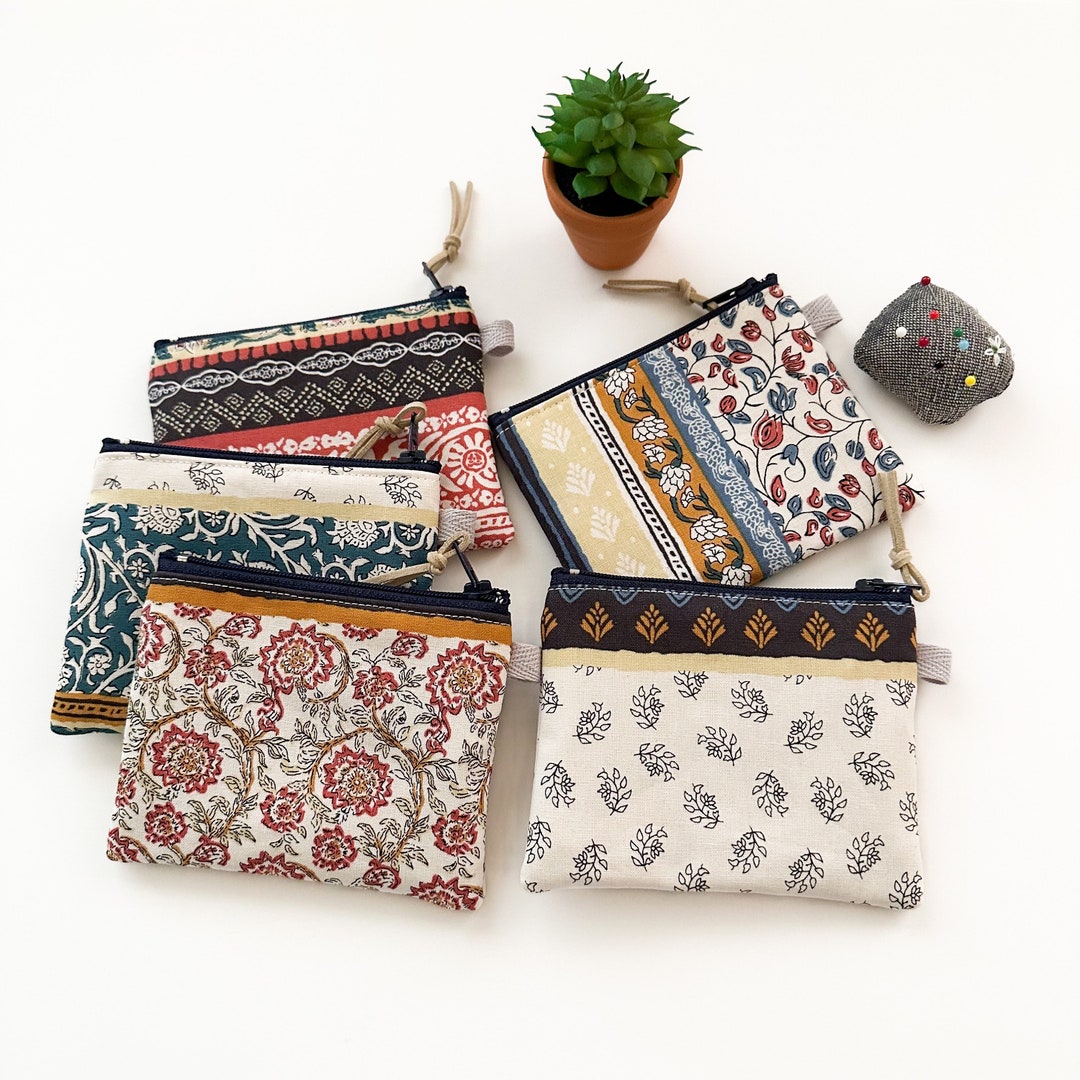 Handmade Bohemian Fabric Coin Purse: Patterned Zipper Pouch - Etsy