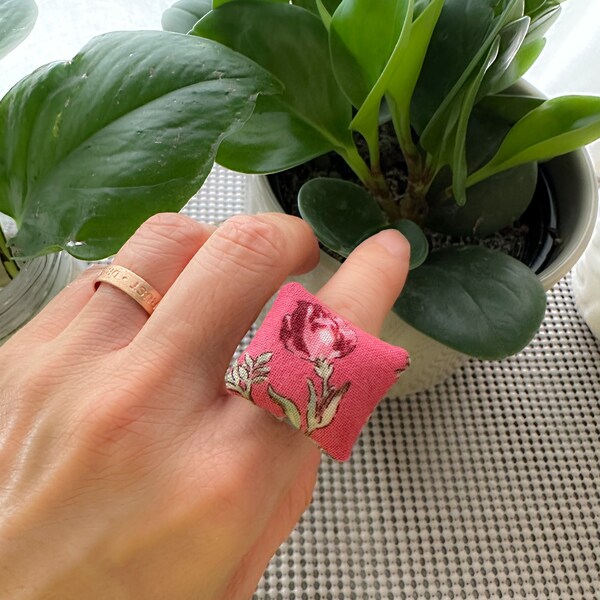 Fabric Flower Ring - Etsy