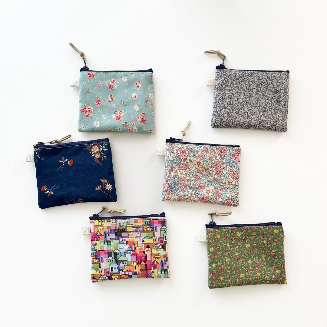 Handmade Floral Cotton Coin Purse, Small Zipper Pouch - Etsy