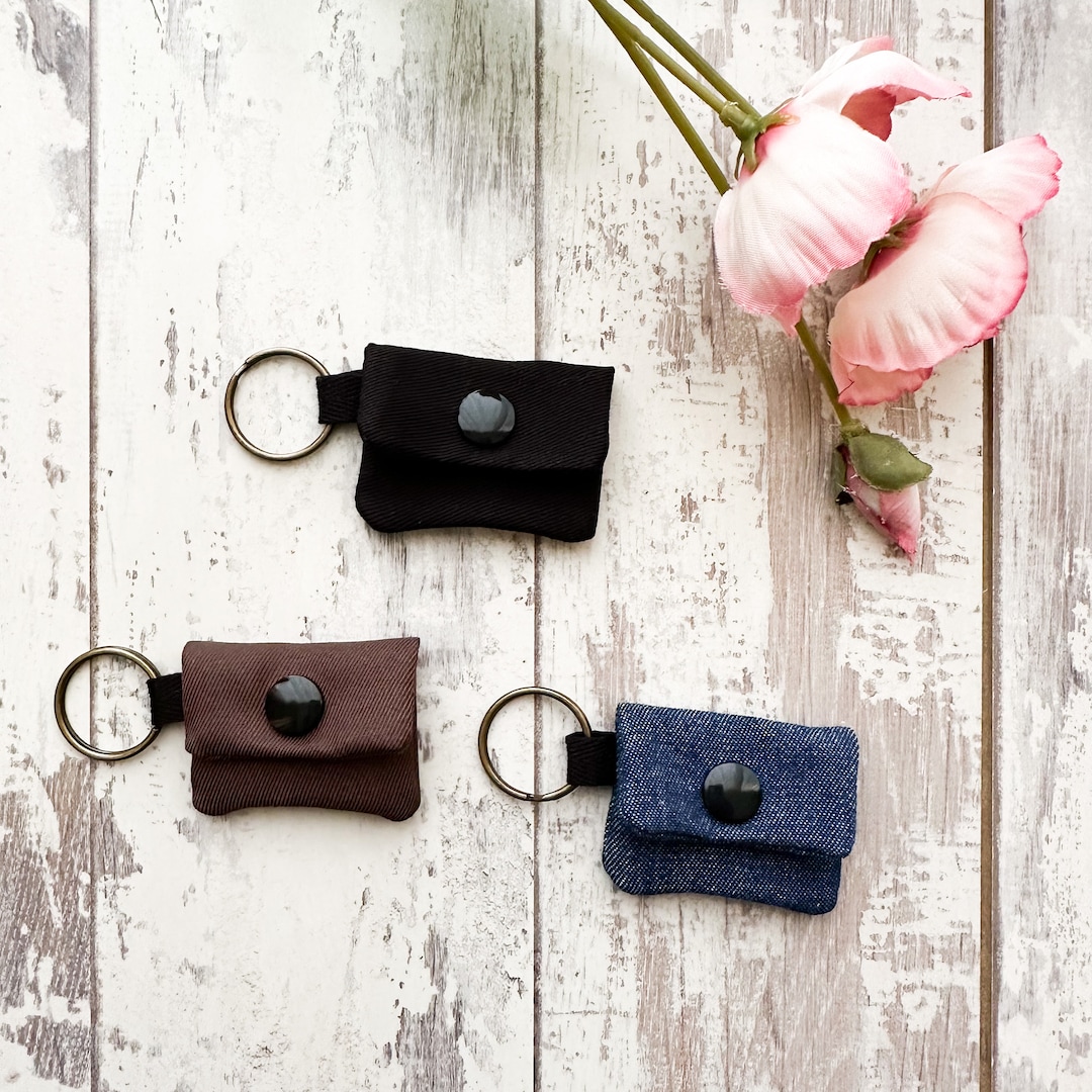 Handmade Cotton Micro Pouch: Mini Coin Purse With Keyring - Etsy