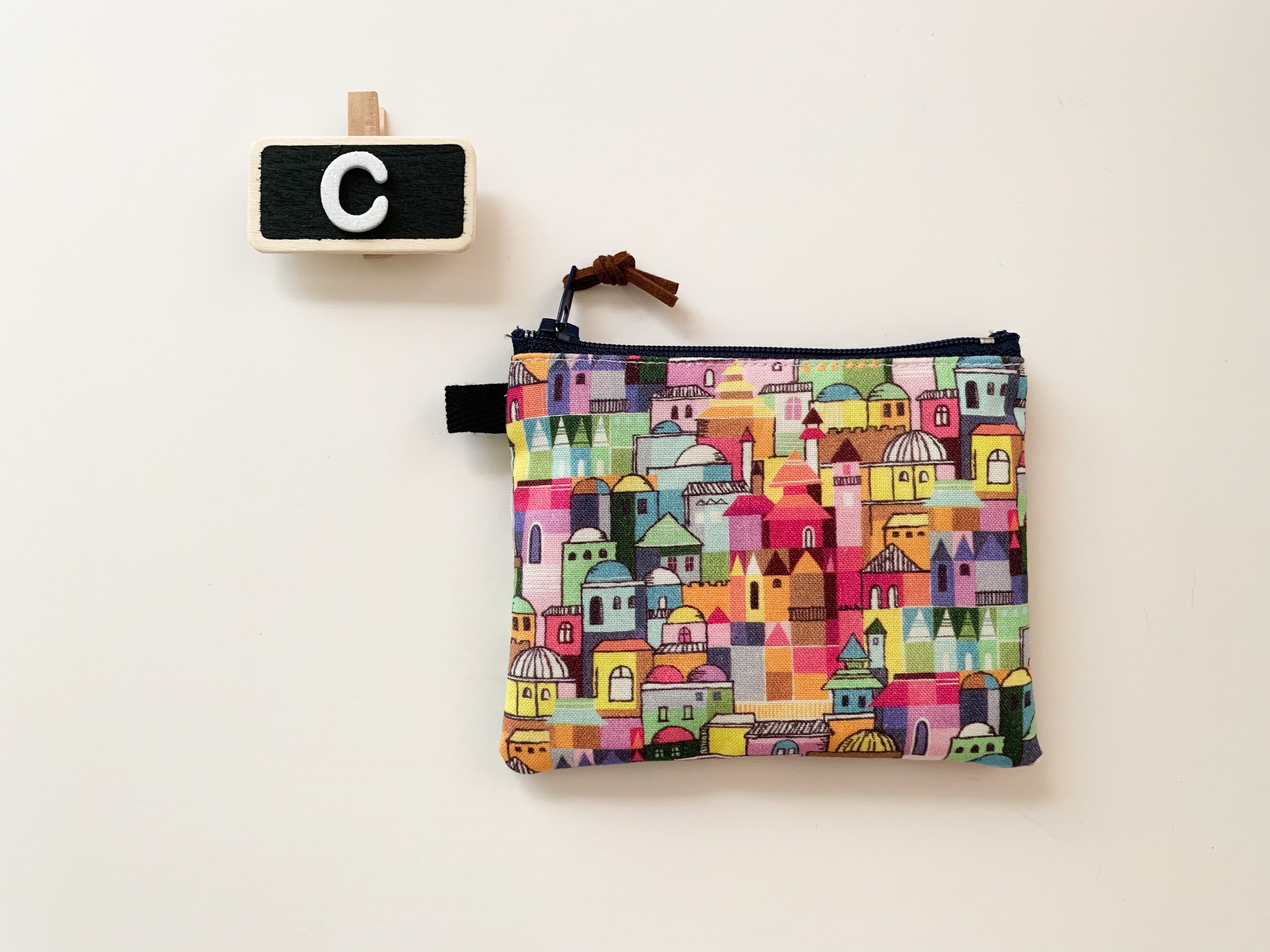 Handmade Cotton Coin Purse: Cute Fabric Card Wallet, Small Zipper Pouch ...