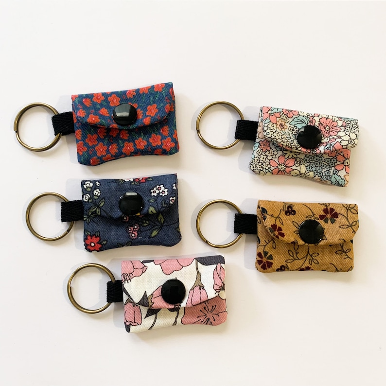 Handmade Floral Cotton Micro Pouch: Coin Keyring (2” X 1.5”) - Etsy