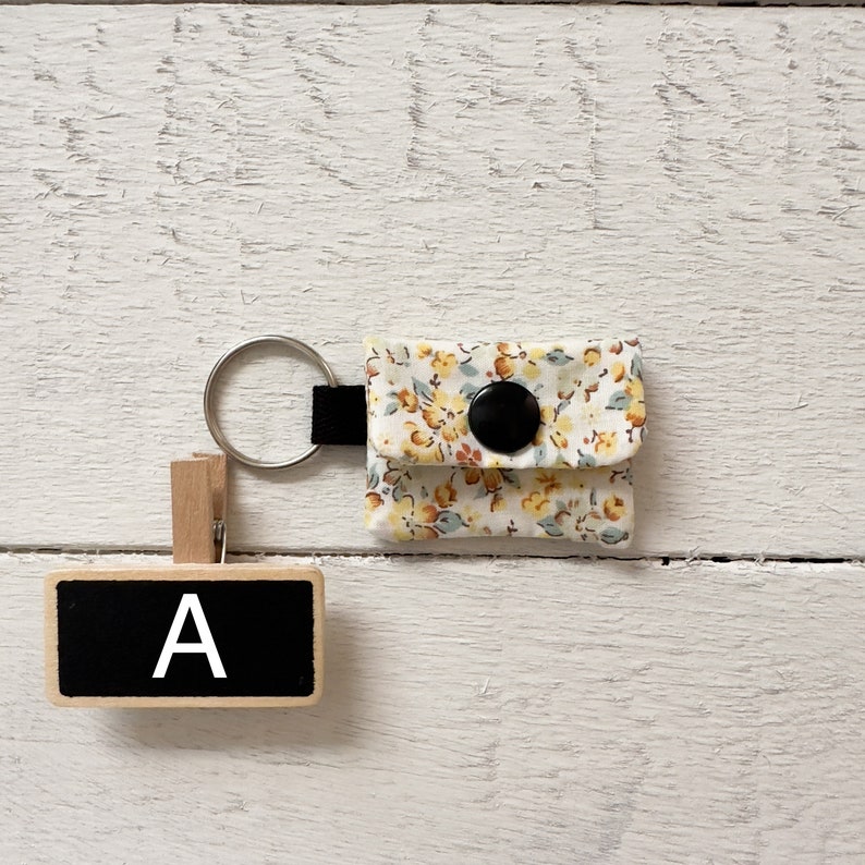 Handmade Floral Cotton Micro Pouch: Coin Keyring (2” X 1.5”) - Etsy