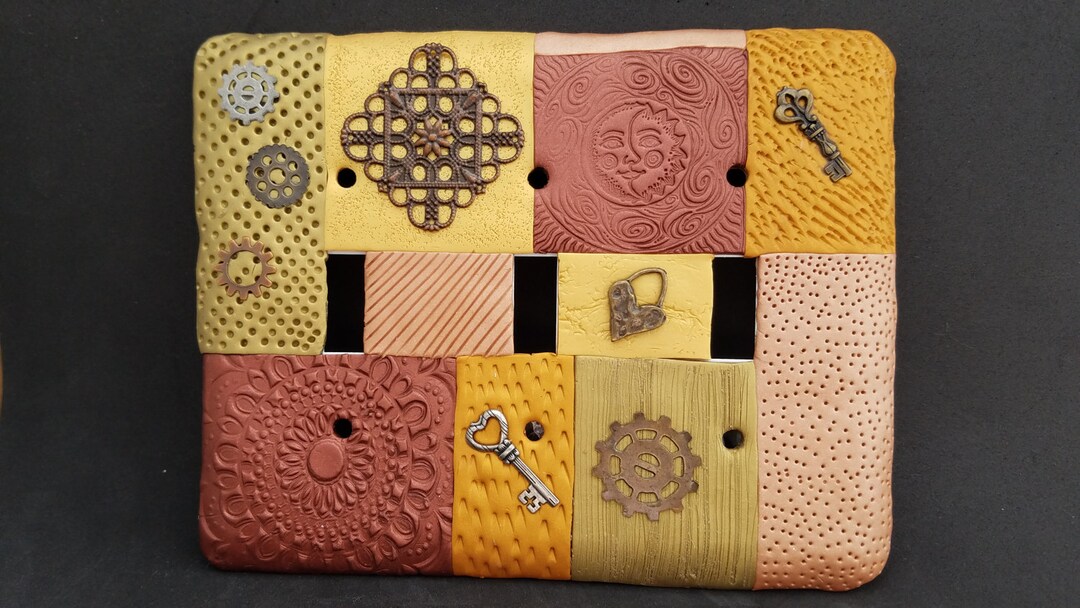 Steampunk Switch Plate, Steampunk Light Switch, Mosaic Switch Plate ...