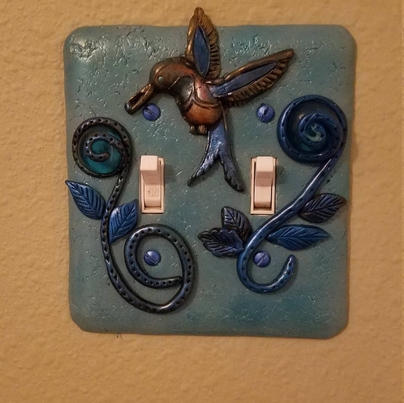 Hummingbird Switch Plate, Hummingbird Art, Hummingbird Decor, Girls Room Switch Plate ...