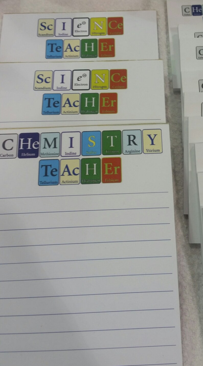 3 Note Pads for Chemistry Teacher or Science Teachers, Any Custom Name ...