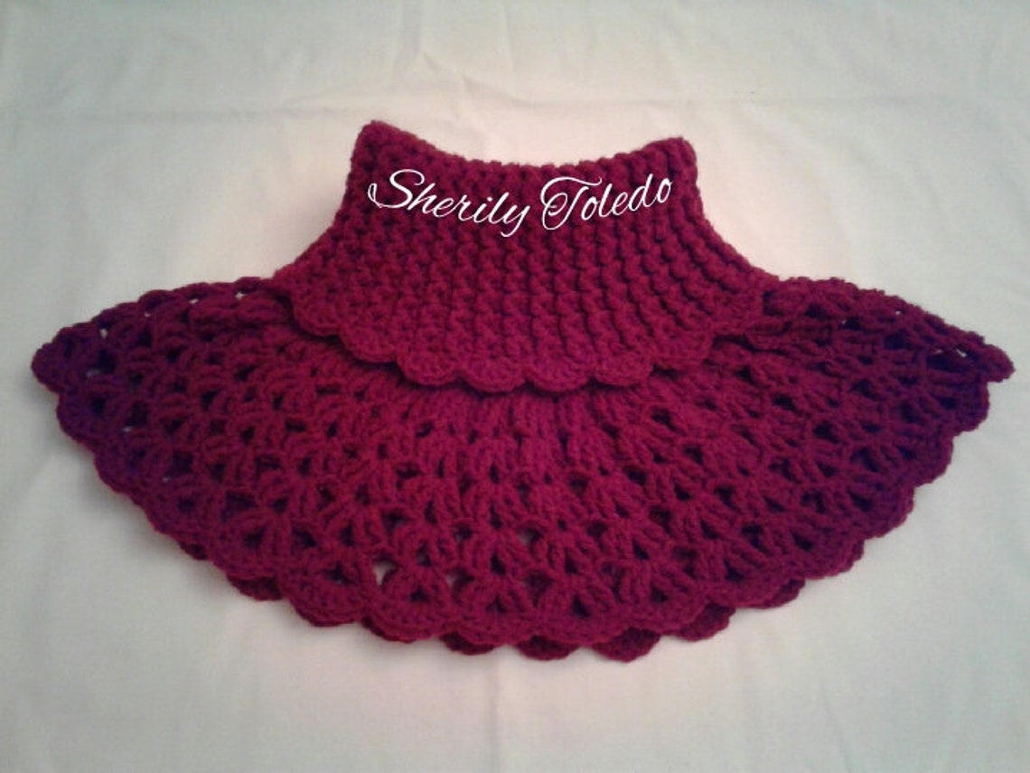 PATTERN Split Shell Neck Warmer Crochet Turtleneck Warmer | Etsy