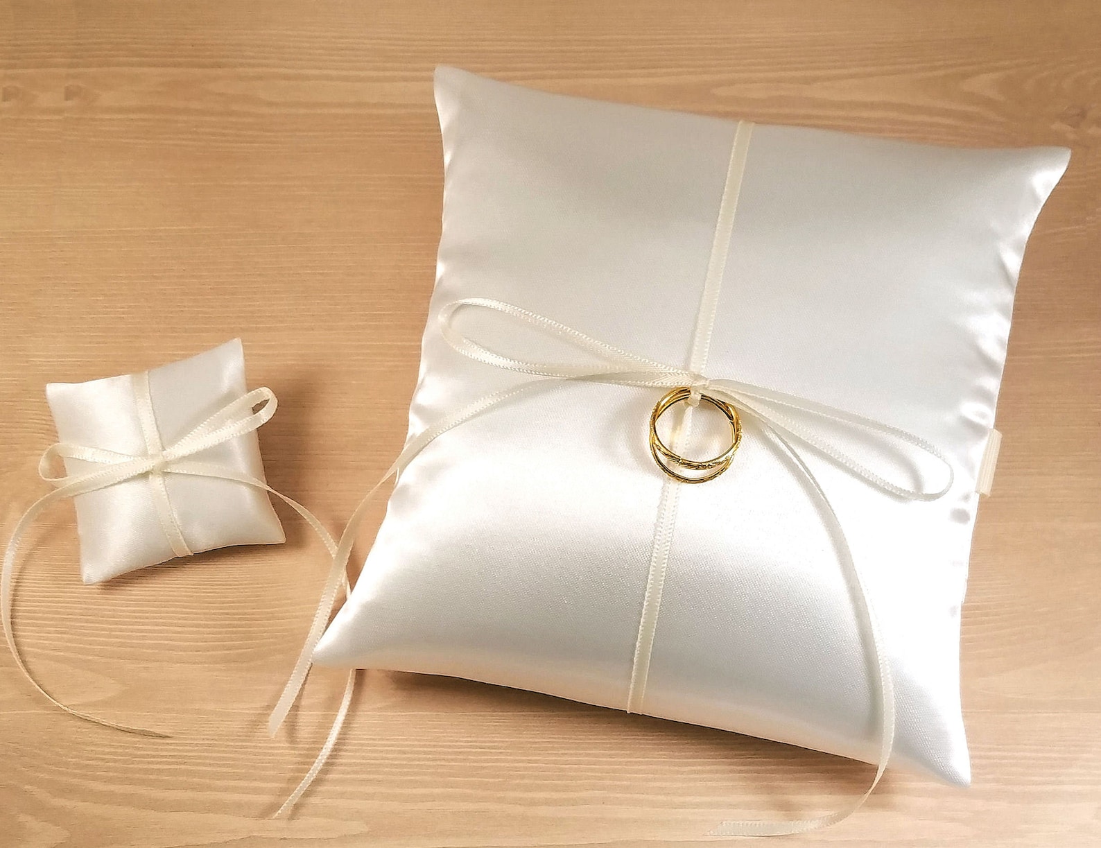 Small Ring Pillow, Ivory Satin Engagement Ring Pillow, Mini Ring Bearer ...