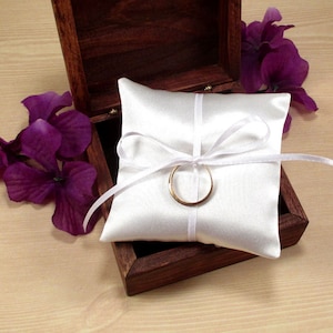 Small Ring Bearer Pillow White Satin Mini Wedding Pillow for Toddler or ...