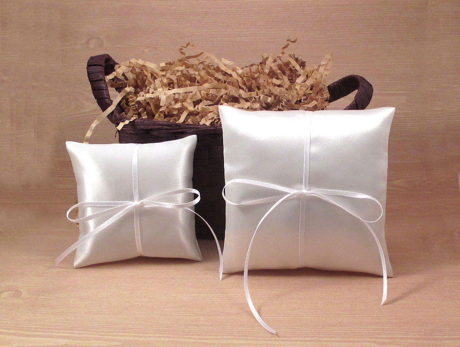 Small Ring Pillow, Ivory Satin Engagement Ring Pillow, Mini Ring Bearer ...