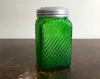 Green glass jars | Etsy