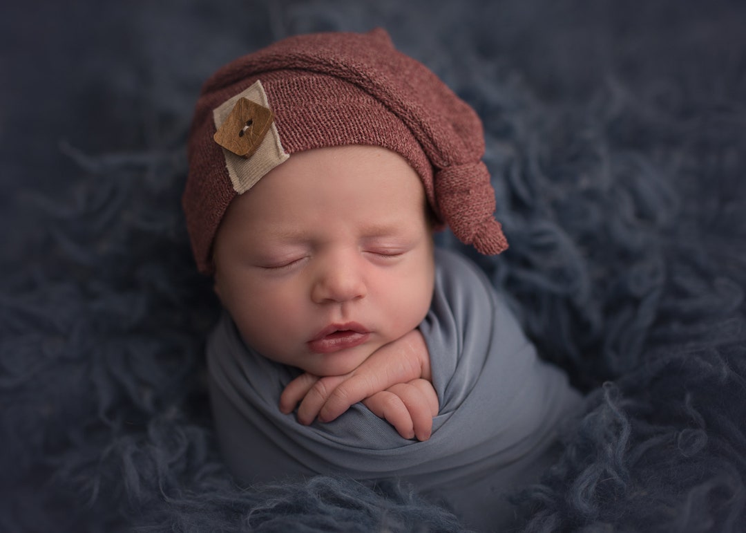 Jackson-- Newborn Sleepy Hat-- Knot Hat--newborn Photography Prop - Etsy
