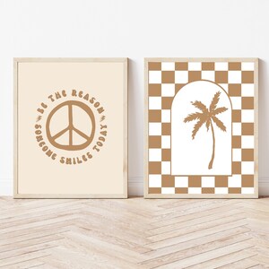 Set of 6 Retro Surf Nursery Prints, Checkerboard Peace Sign, Cool to Be ...