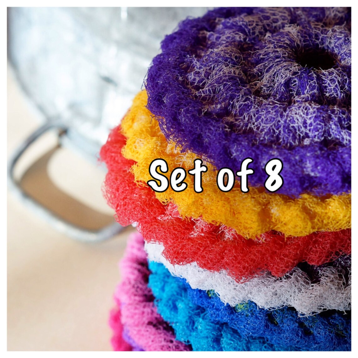 Large Scrubbies Set of 8 Nylon Kitchen Scrubbies Pot - Etsy