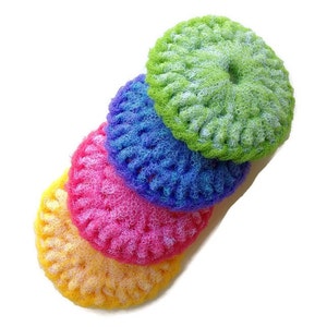 Scrubbie, Set of 6 Large Colorful Crochet Scrubbies, Kitchen Gift ...