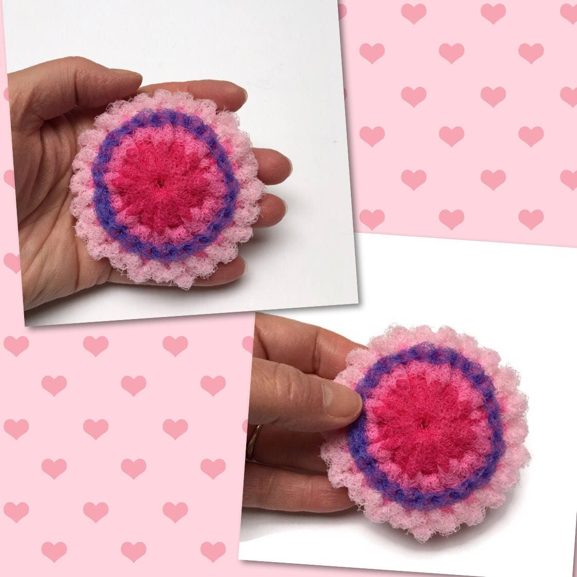 Dish Scrubbies 3 Mini Folksy Flower Nylon Scrubbers-you - Etsy