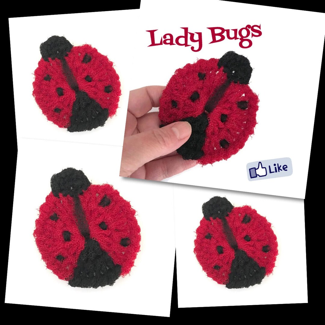 Ladybug Pot Scrubbers- 2 Through 6 Ladybug Dish Scrubbies, Red and ...